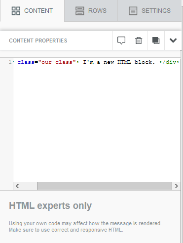 HTML Block – Click's CRM