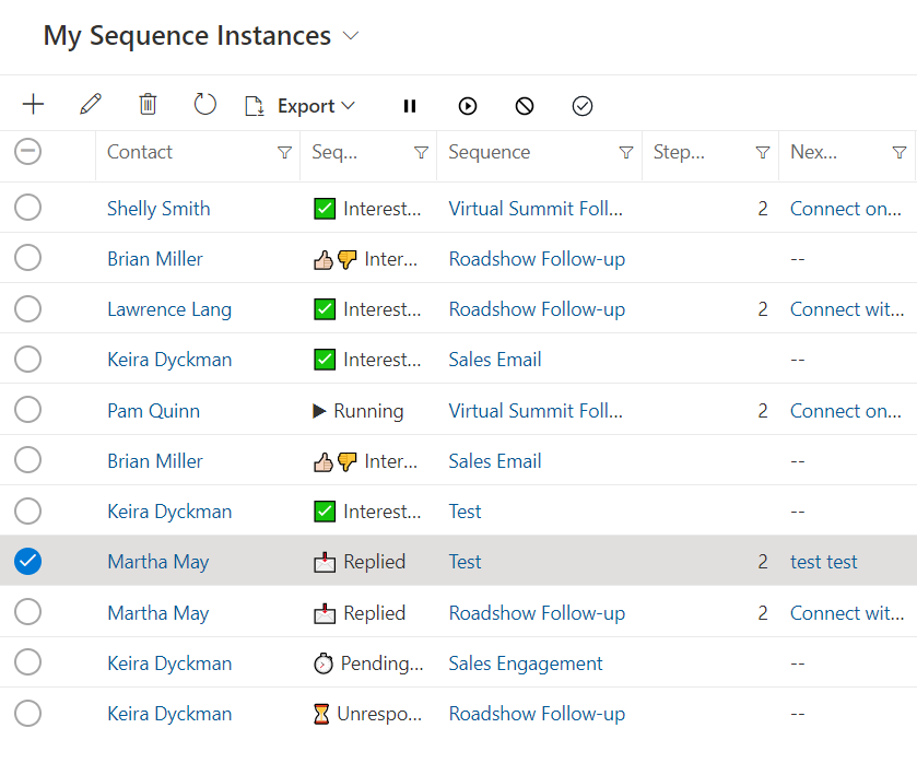 Sequence Instances – Click's CRM
