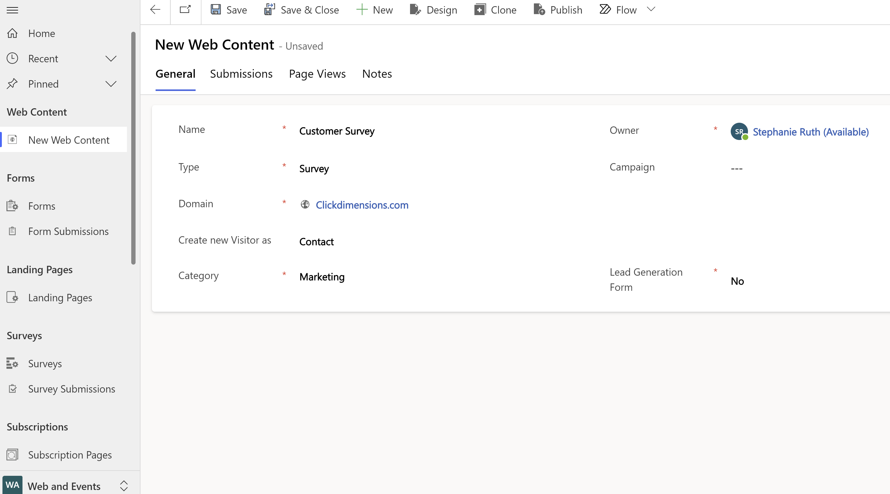 Create a Survey – Click's CRM