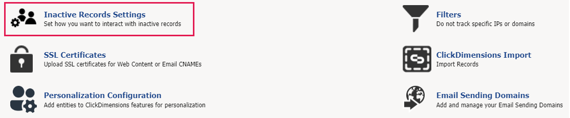 Inactive Records Settings – Click's CRM